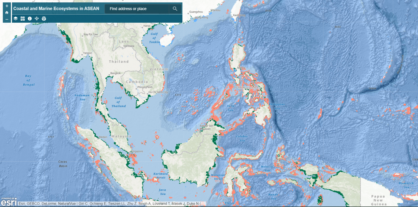 Map of Coastal and Marine Ecosystem in the Region | ASEAN Clearing ...